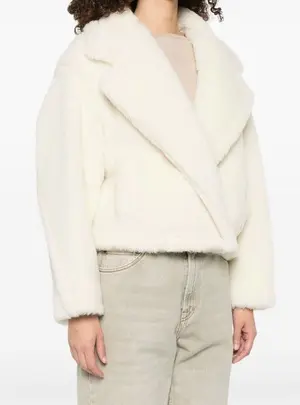 Max Mara Faux Fur Coat - White