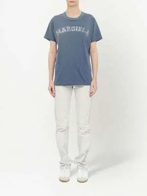 MAISON MARGIELA Logo Printed Crewneck T-shirt - Blue