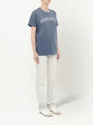 MAISON MARGIELA Logo Printed Crewneck T-shirt - Blue