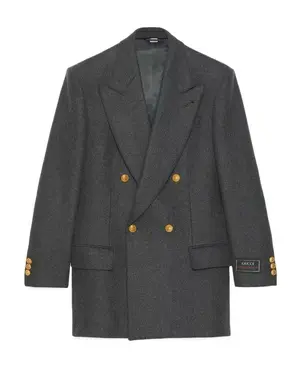 Gucci Double Breasted Formal Blazer - Gray