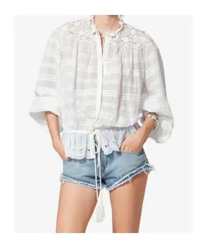 Isabel Marant Étoile Polly Floral Lace Blouse - White