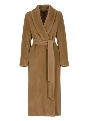 Max Mara Belted Long-sleeved Coat - Brown