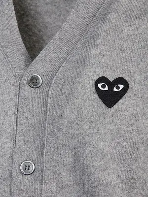 Play Comme Des Garcon Mélange-effect Wool Cardigan - Mist Grey