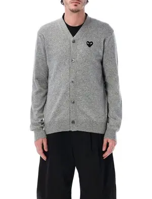 Play Comme Des Garcon Mélange-effect Wool Cardigan
