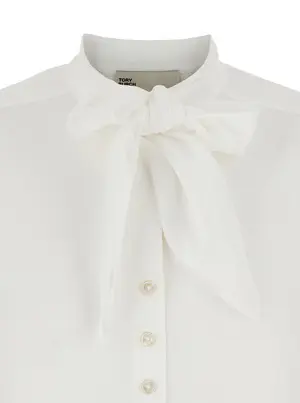 Tory Burch Georgette Bow Blouse - No