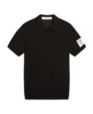GOLDEN GOOSE Logo Patch Polo Shirt - Black