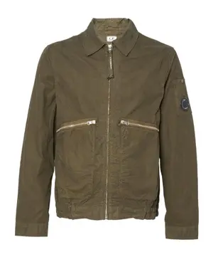 C.P. COMPANY Zip-up Jacket With Lens Detail - Brown