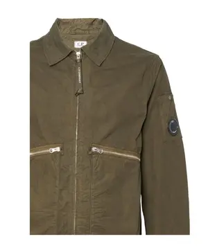 C.P. COMPANY Zip-up Jacket With Lens Detail - Brown