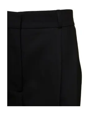 TOTEME High-waisted Pleated Tailored Trousers - Black