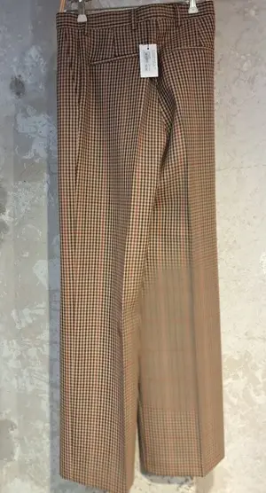 Dries Van Noten Plaid Pleated Trousers
