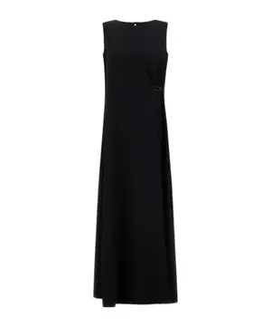 Herno Sleeveless Draped Maxi Dress - Black