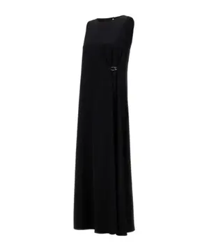 Herno Sleeveless Draped Maxi Dress - Black