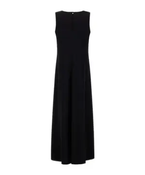 Herno Sleeveless Draped Maxi Dress - Black