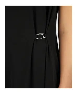 Herno Sleeveless Draped Maxi Dress - Black