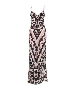 Emilio Pucci Geometric Print Maxi Slip Dress - Black
