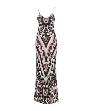 Emilio Pucci Geometric Print Maxi Slip Dress - Black