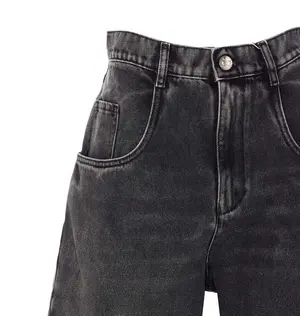 MAISON MARGIELA High Waist Tapered Leg Jeans With Cut-out Detail - Black