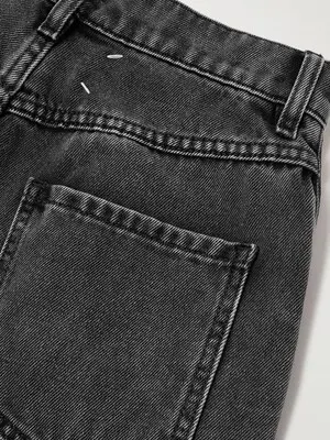 MAISON MARGIELA High Waist Tapered Leg Jeans With Cut-out Detail - Black