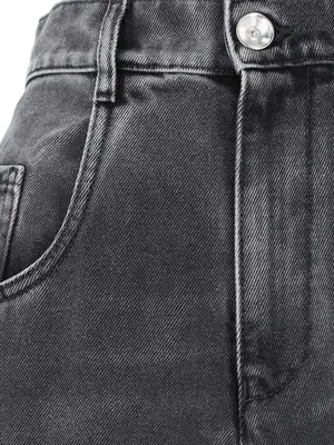 MAISON MARGIELA High Waist Tapered Leg Jeans With Cut-out Detail - Black