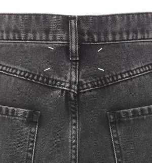MAISON MARGIELA High Waist Tapered Leg Jeans With Cut-out Detail - Black
