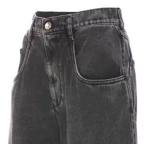 MAISON MARGIELA High Waist Tapered Leg Jeans With Cut-out Detail - Black