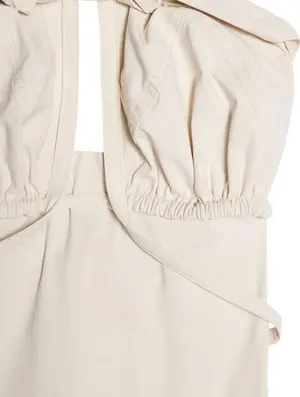 Jacquemus Strapless Cut-out Detailed Midi Dress - White