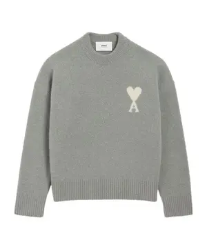 Ami Logo Detailed Crewneck Jumper - Gray