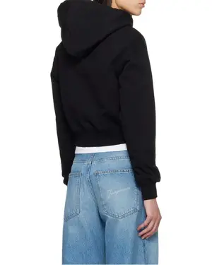 Jacquemus Logo Patch Drawstring Hoodie - Black