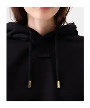Jacquemus Logo Patch Drawstring Hoodie - Black