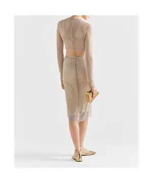 Prada All-over Bead Embellished Cropped Top - Ivory