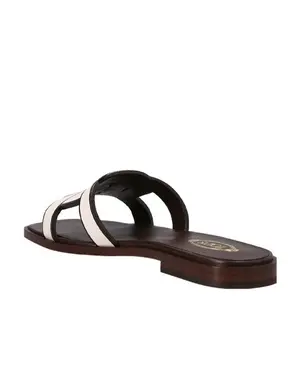 TOD'S Chain Detail Slip-on Sandals - White