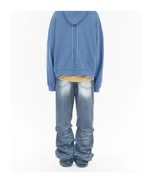 We11Done Distressed Wide-leg Denim Trousers
