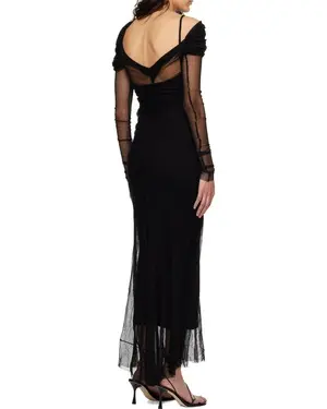 Christopher Esber Off-shoulder Tulle Midi Dress