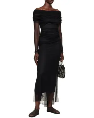 Christopher Esber Off-shoulder Tulle Midi Dress