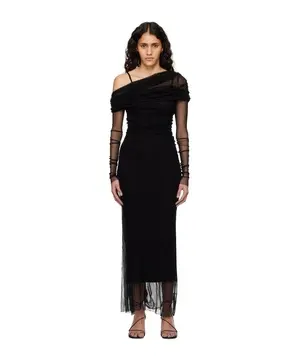 Christopher Esber Off-shoulder Tulle Midi Dress
