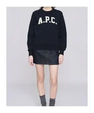 A.p.c. Logo-appliqué Sweatshirt - Dark Navy/ecru