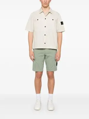 Stone Island Compass Patch Short-sleeved Shirt - Sand
