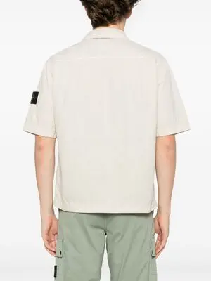 Stone Island Compass Patch Short-sleeved Shirt - Sand