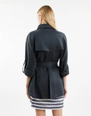 FAY Classic Trench Coat With Belted Waist And Asymmetrical Hem