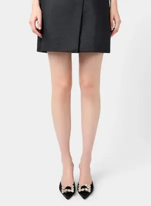 ROGER VIVIER Embellished Slip-on Mules - Black