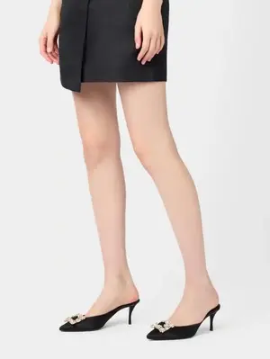 ROGER VIVIER Embellished Slip-on Mules - Black