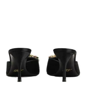 ROGER VIVIER Embellished Slip-on Mules - Black