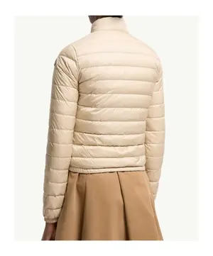 Moncler Lans Zip-up Short Padded Jacket - Beige