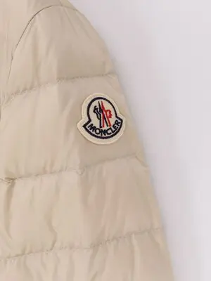 Moncler Lans Zip-up Short Padded Jacket - Beige