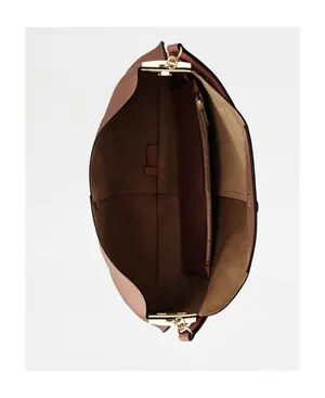 TOD'S Logo Plaque Shoulder Bag - Brown