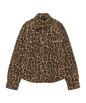 ANINE BING Leopard Print Long Sleeve Shirt