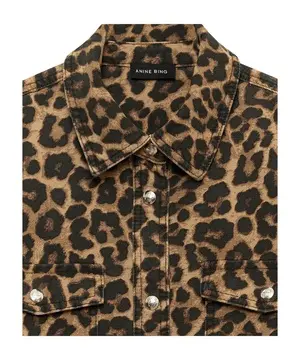 ANINE BING Leopard Print Long Sleeve Shirt