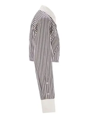 Sportmax Striped Poplin Cropped Shirt - Black