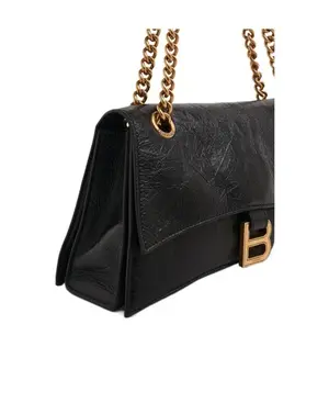 Balenciaga Small Crush Chain Shoulder Bag - Black