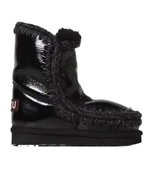 Mou Round-headed Boots - Black